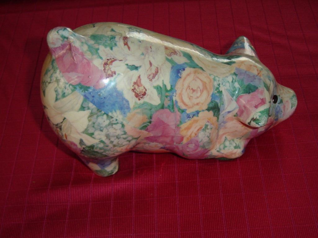 Dining glazed paper mache pig – Items Tried And True
